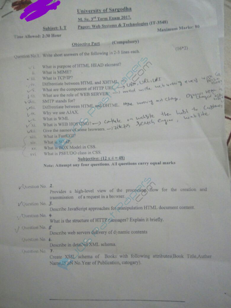 IT-3548: Web Systems and Technologies Sargodha University ...